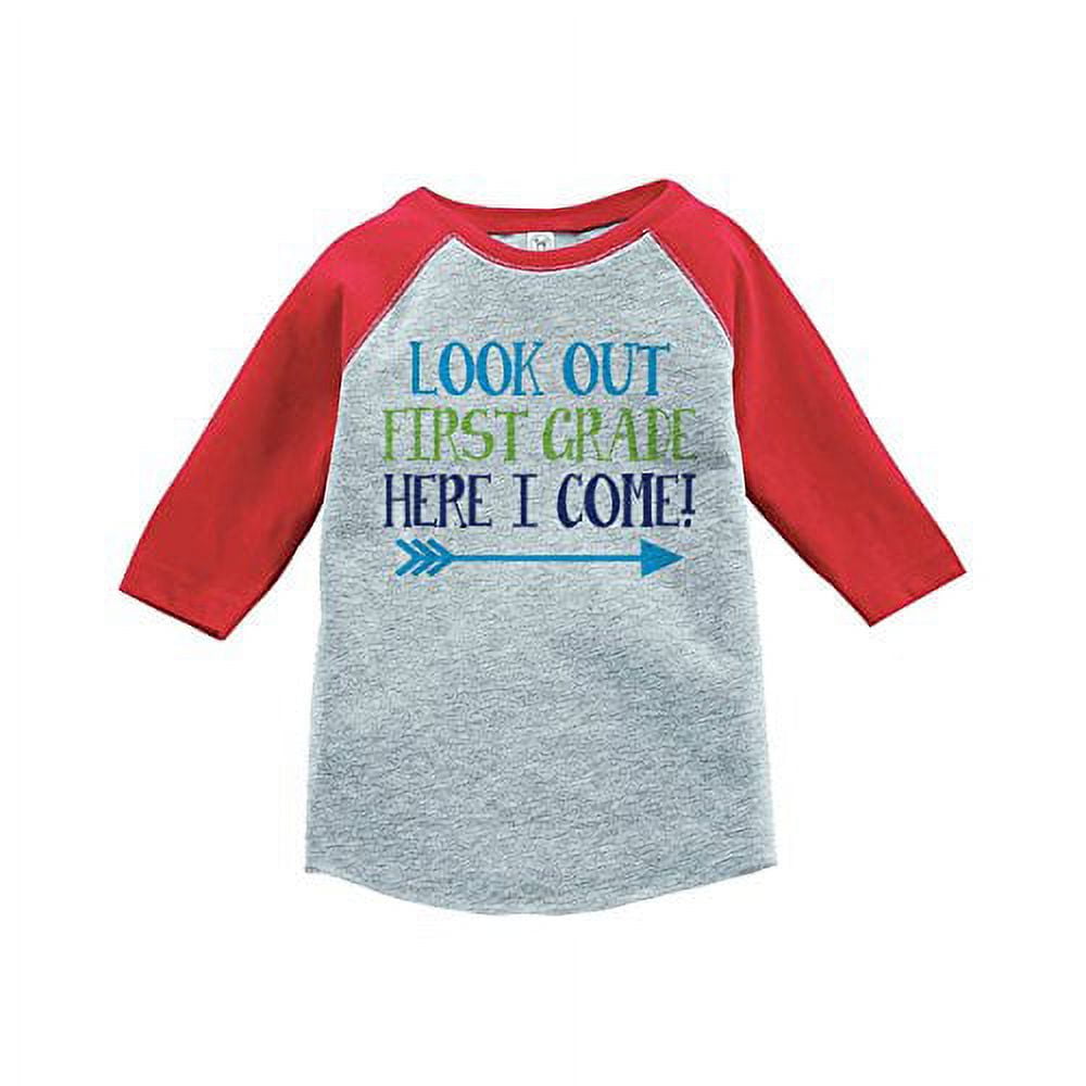 Custom Party Shop Kids Look Out 1st Grade Red Baseball Tee - Walmart.com