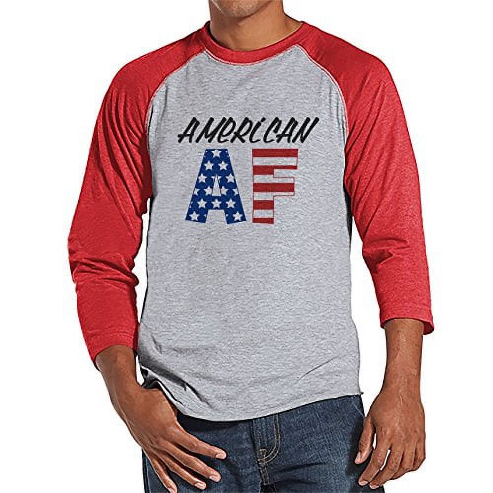 Custom Party Shop Men's American AF 4th of July Red Raglan Shirt ...