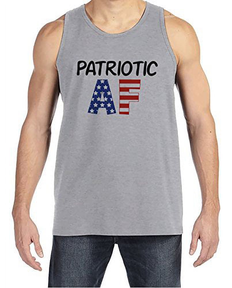 Custom Party Shop Men's Patriotic AF 4th of July Grey Tank Top ...