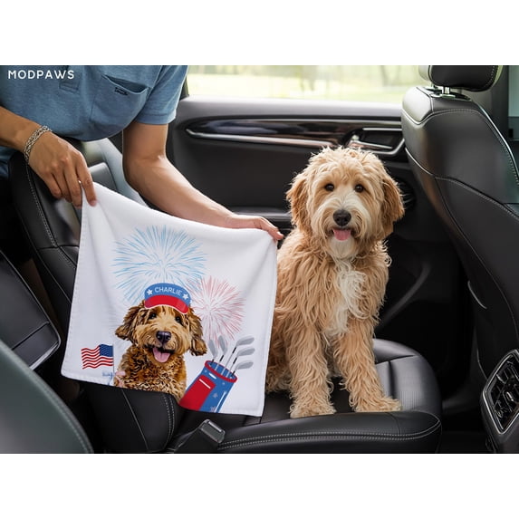 Custom Patriotic Pet Golf Towel Using Pet Photo Pet Name Personalized ...