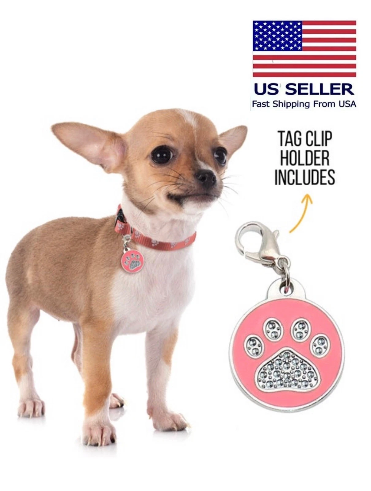 Custom Paw Dog Id Tag Shiny Engraved Cute Dog Paw Tags For Collars ...