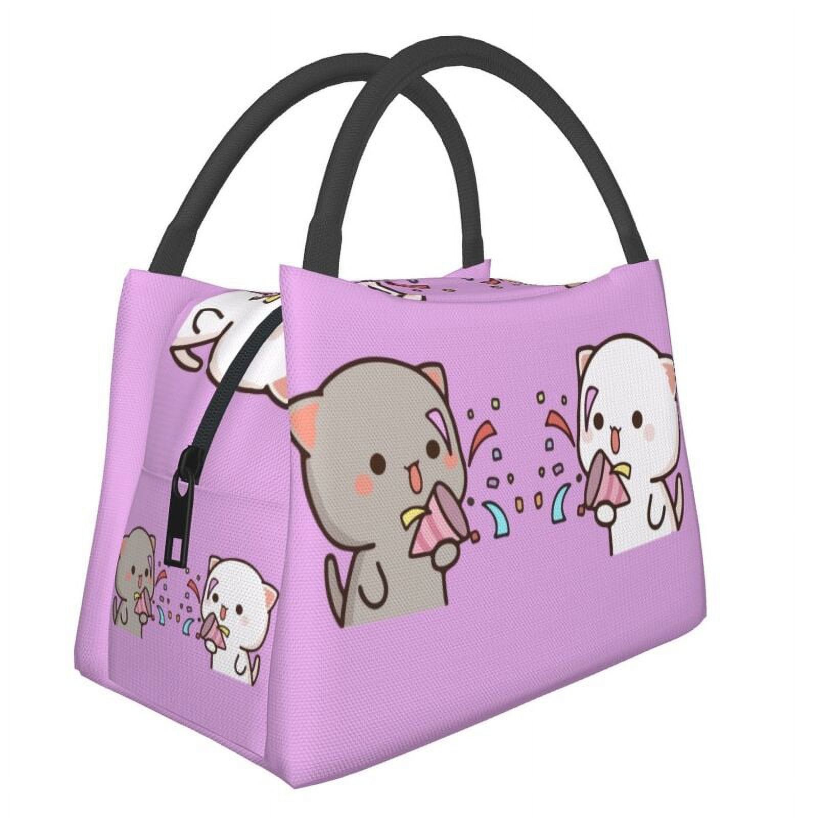 Custom Peach And Goma Eating Salad Lunch Bags Men Women Cooler Thermal Insulated Lunch Boxes for ...