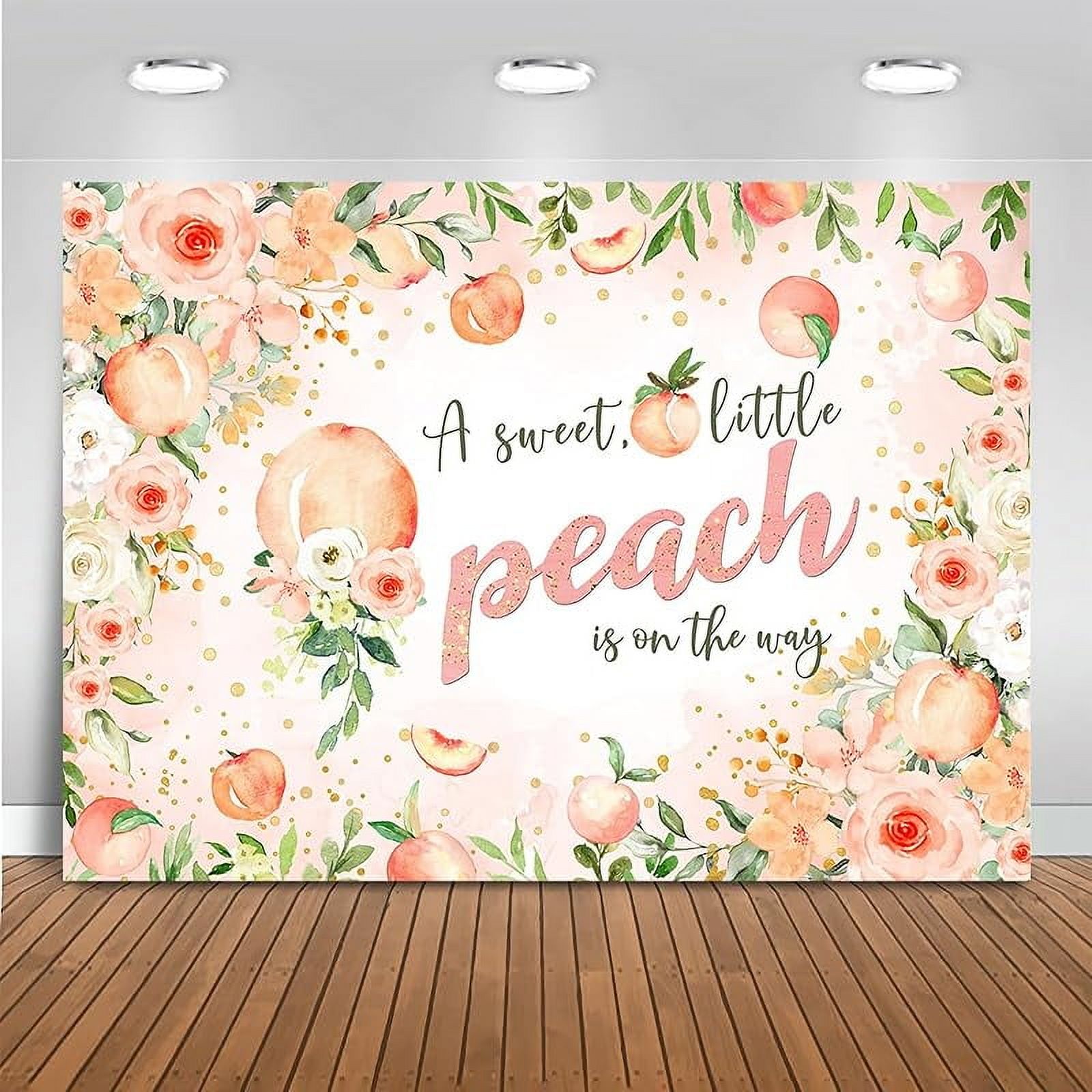 Custom Peach Baby Shower Backdrop A Sweet Little Peach is on The Way ...