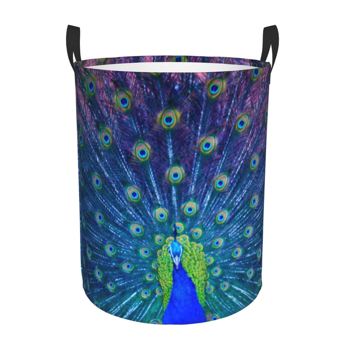 Custom Peacock Cute And Beautiful Laundry Basket Foldable Large ...