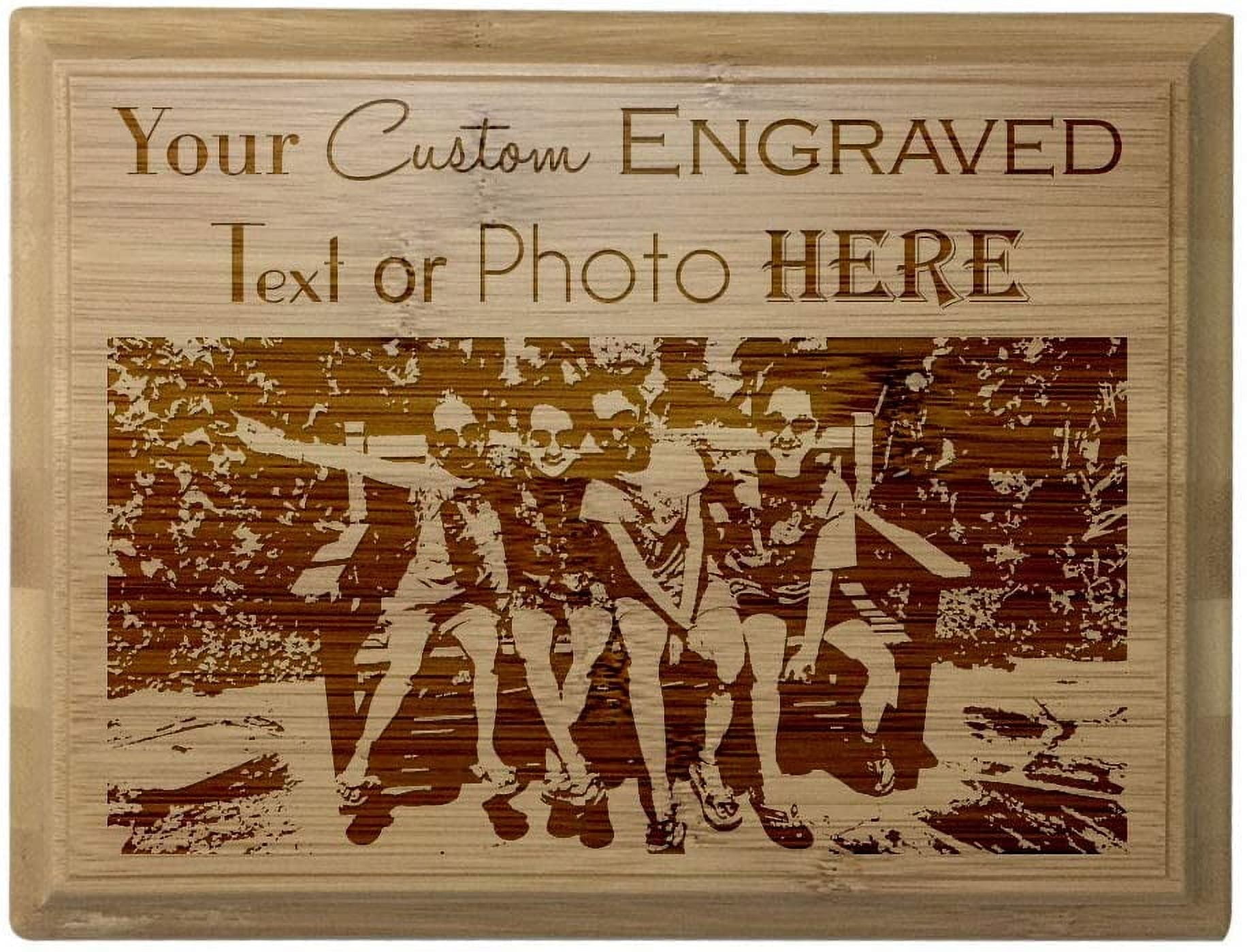 Custom Personalized 3D Laser Engraved Red Alder Finish Plaque with Your Personal Message, Text ...