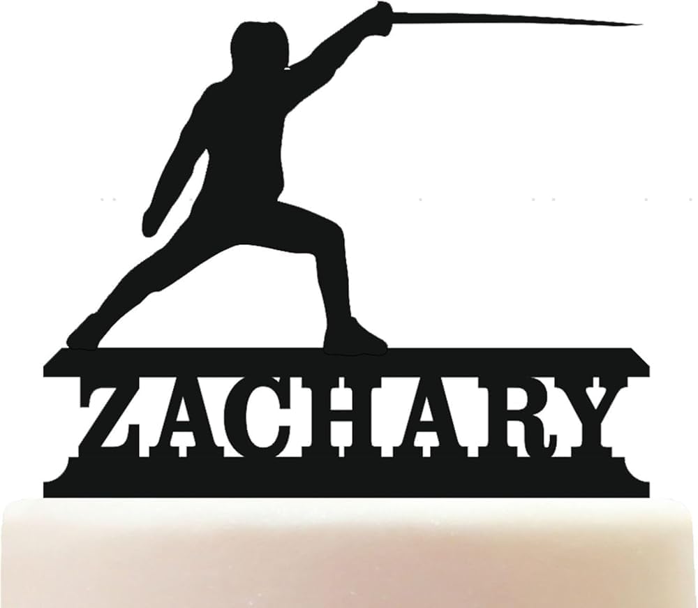 Custom Personalized Acrylic Acrylic Fencing Birthday Cake Topper ...