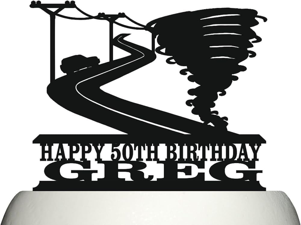 Custom Personalized Acrylic Acrylic Storm Chasers Tornado Birthday Cake ...