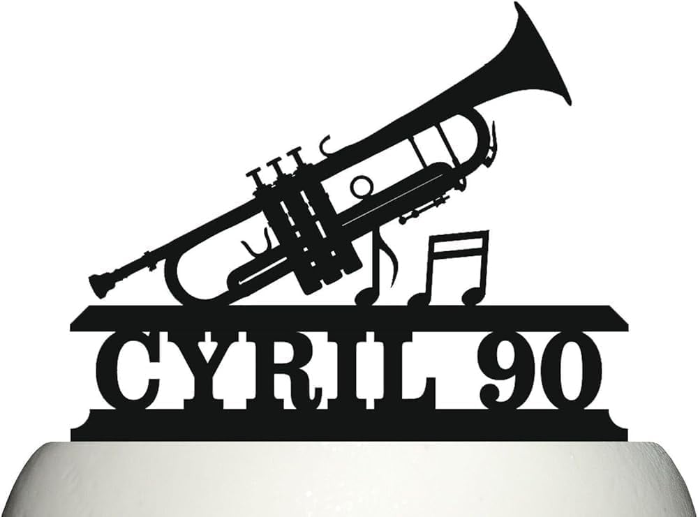 Custom Personalized Acrylic Acrylic Trumpet and Musical Notes Birthday ...