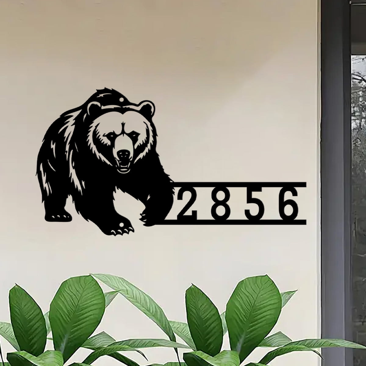 Custom Personalized Bear House Number, Bear Home Number Metal Wall Sign ...