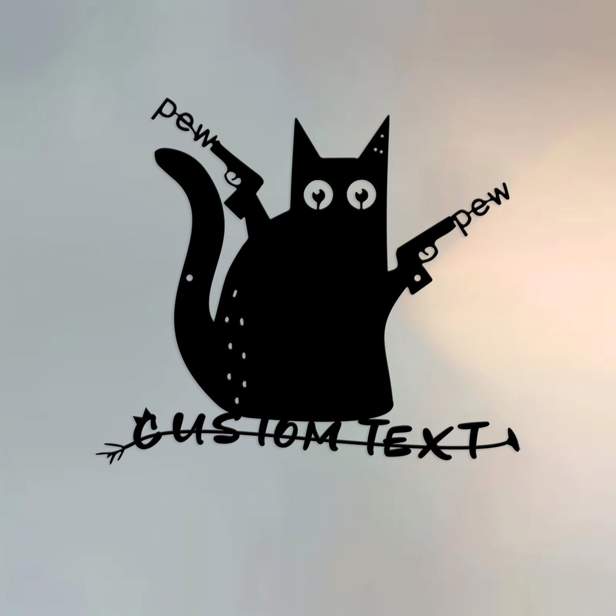 Custom Personalized Black Cat Metal Wall Art, Custom Cat Metal Sign ...