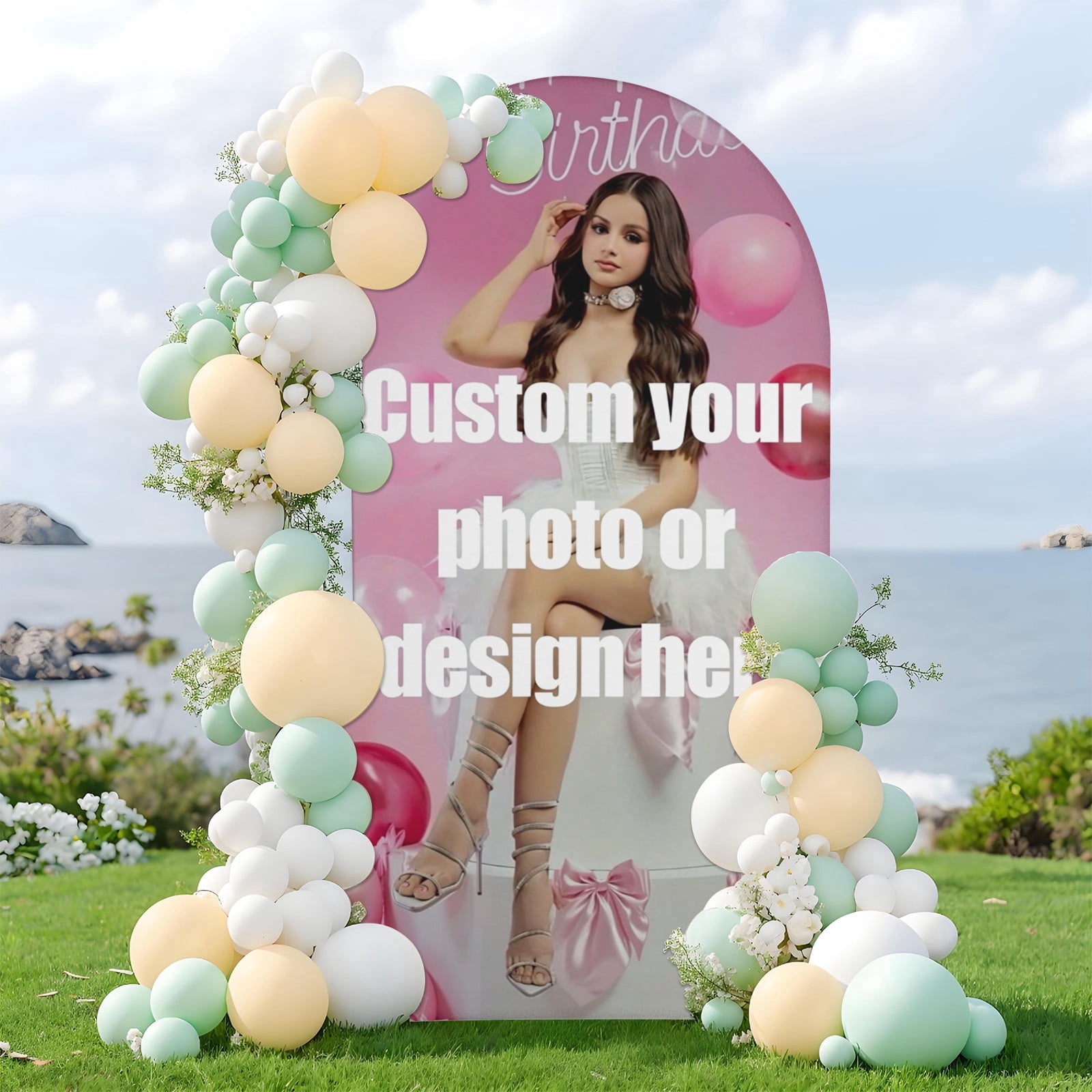 Custom Personalized Double Sided Arch Backdrop Cover, Upload Your Own ...