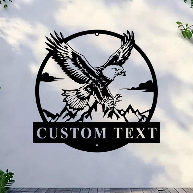 Custom Personalized Eagle Name Sign，Custom Eagle Metal Sign, Metal Ge ...