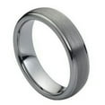 Custom Personalized Engraving Wedding Band Ring Set for Him & Her - 6mm Domed Brushed Center ...