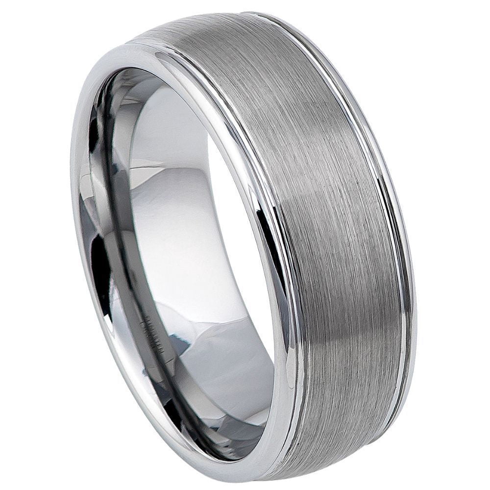 Custom Personalized Engraving Wedding Band Ring Set for Him & Her - 8mm ...