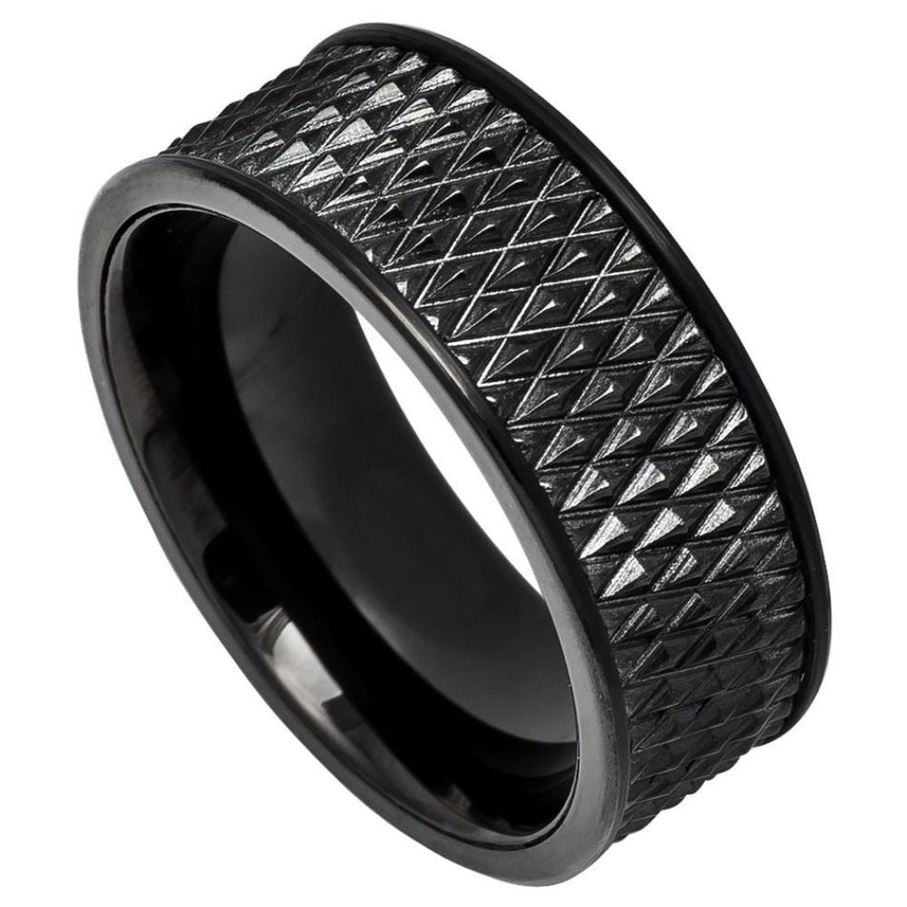 Custom Personalized Engraving Wedding Band Ring Set for Him & Her - 9mm ...