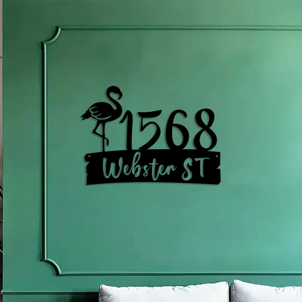 Custom Personalized Flamingo Address Metal Sign Custom metal address ...