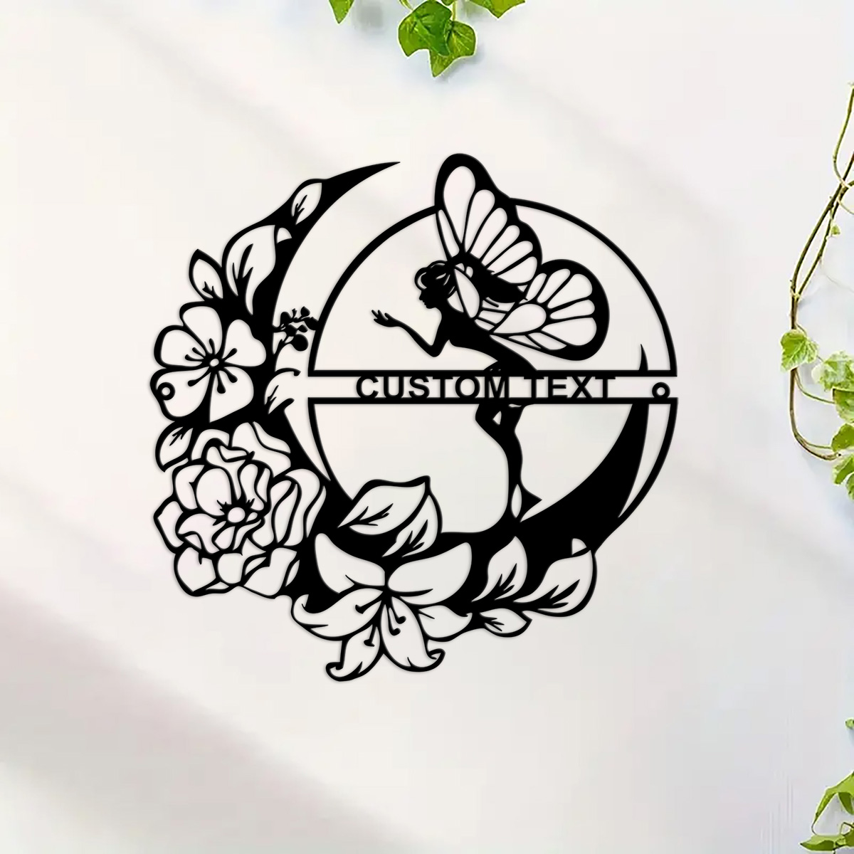 Custom Personalized Floral Moon Metal Sign Floral Moon Wall Hanging ...