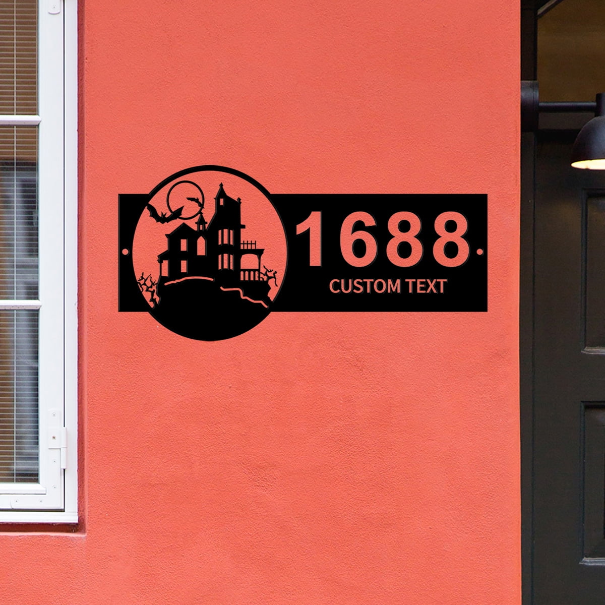 Custom Personalized Halloween house Metal Address Sign House number ...