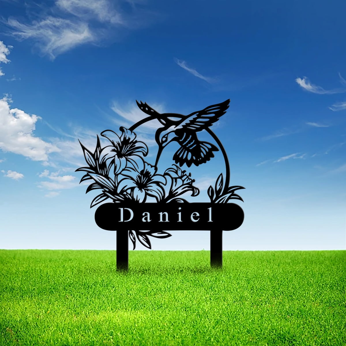 Custom Personalized Hummingbird Garden Metal Sign, Hummingbird Garden ...