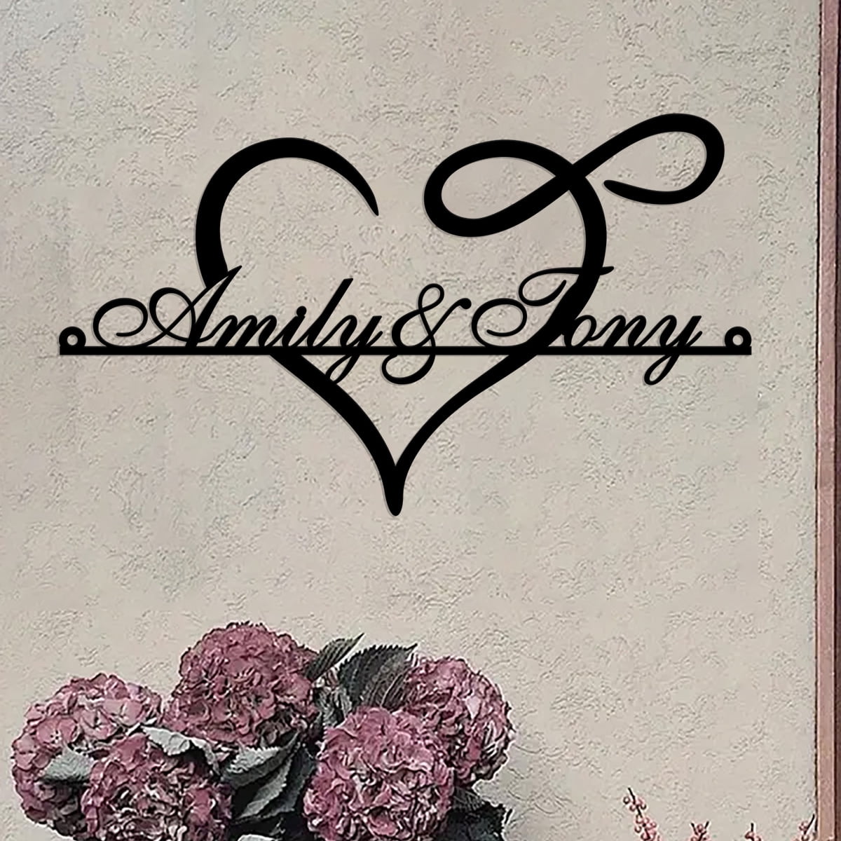 Custom Personalized Infinity Heart Metal Wall Art Sign - Classic Style ...