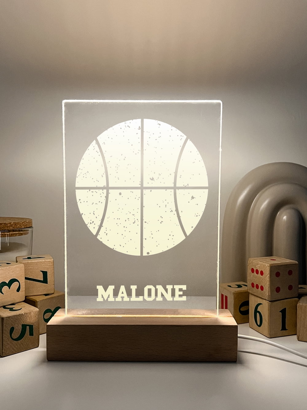 Custom Personalized LED Night Light Up Table Desk Lamp Sports ...