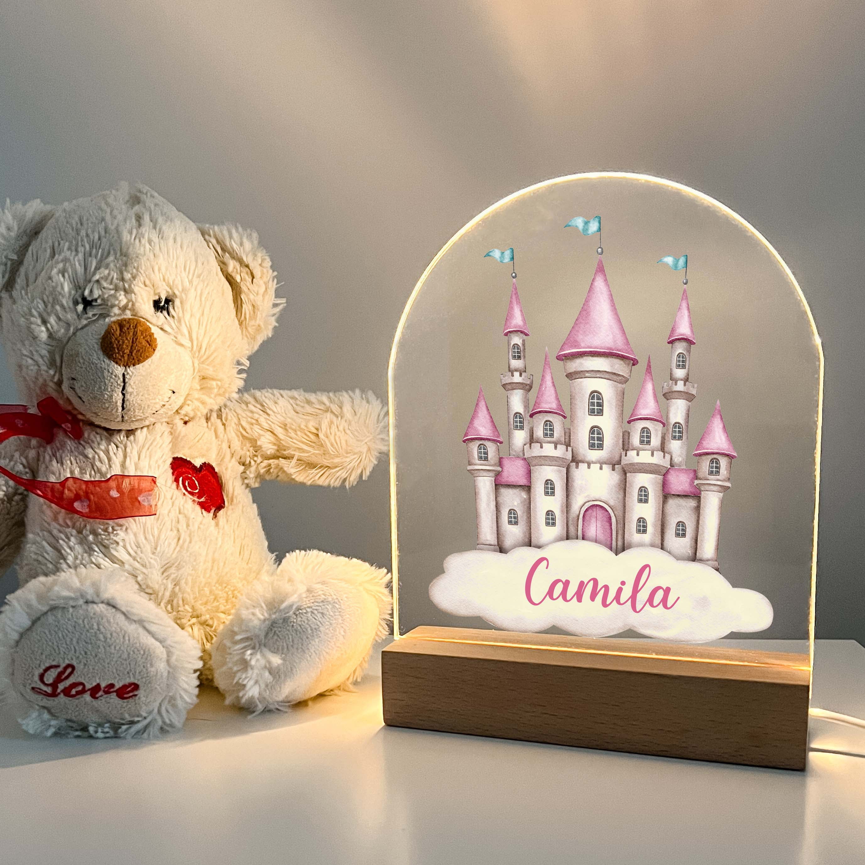 Custom Personalized LED Night Light Up Table Desk Lamp Stand Girl Fairy ...