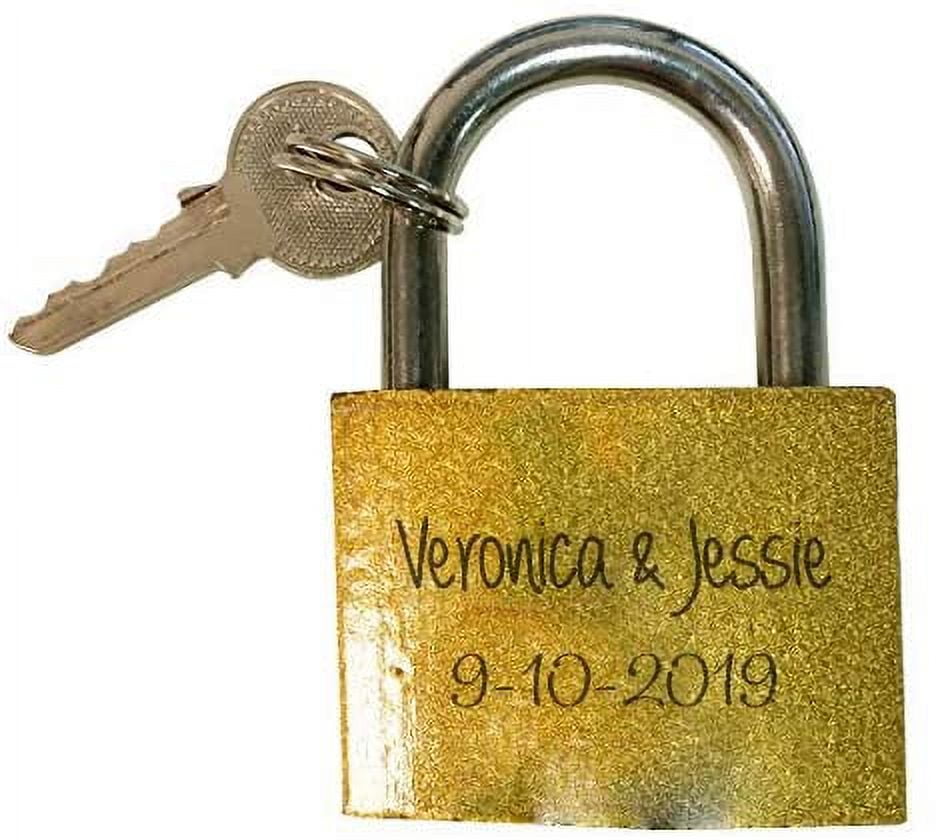 Custom Personalized Love Lock Brass Keyed Large Pad Lock 3D Laser ...