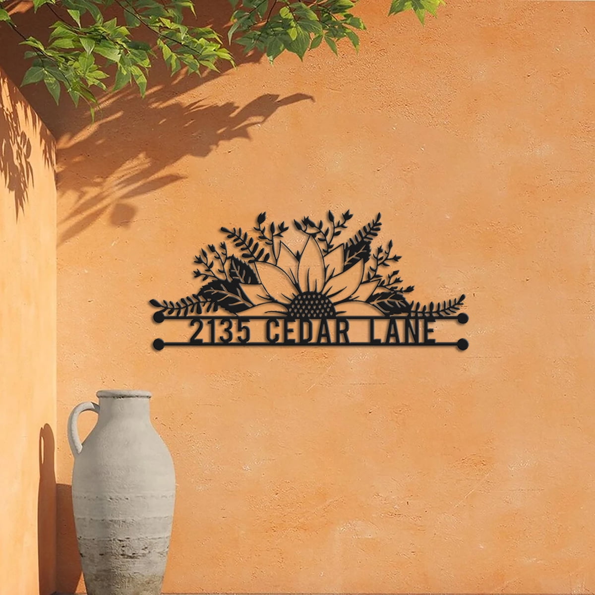 Custom Personalized Metal Address Sign, Sunflower Address Sign, Metal ...