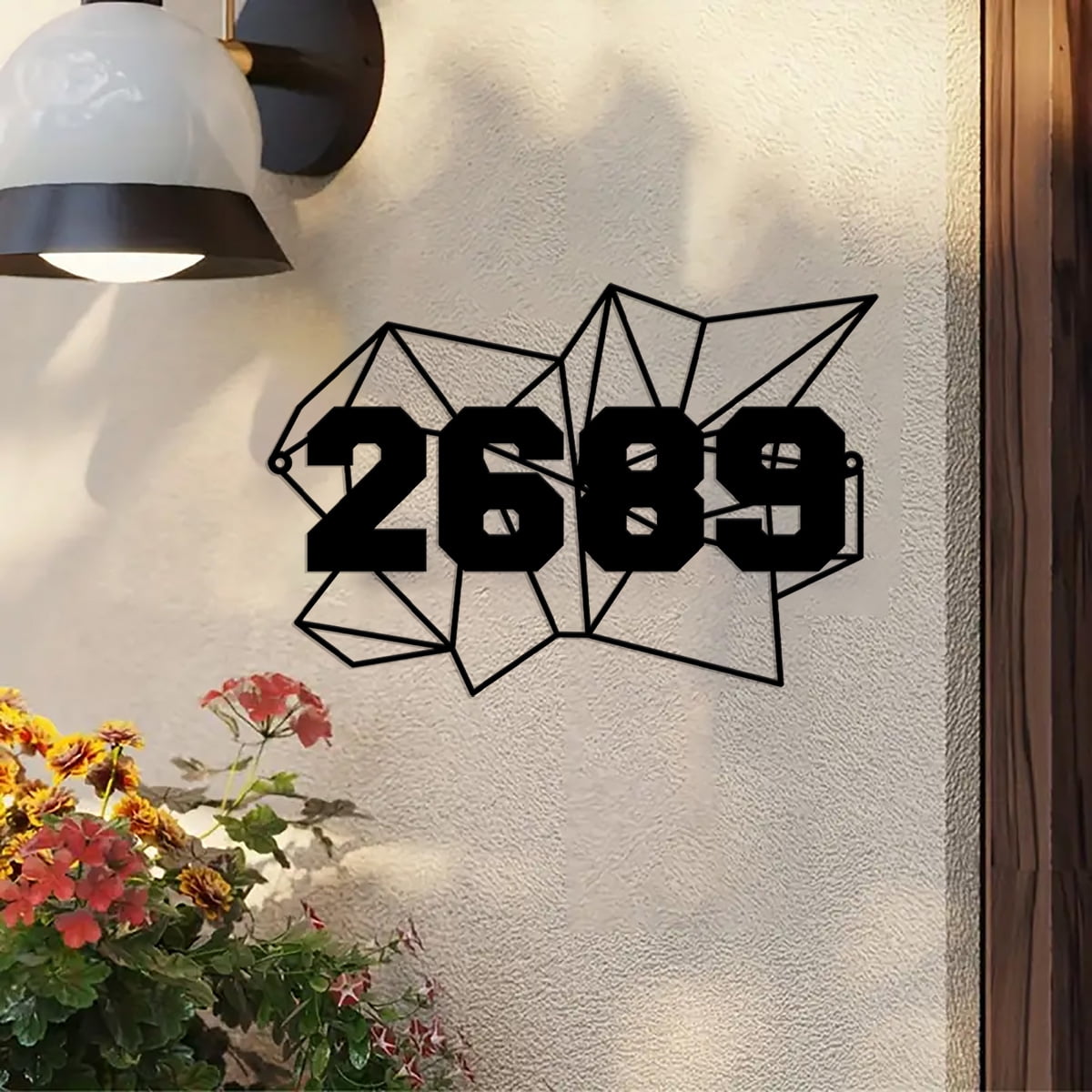 Custom Personalized Metal House Number Sign, Geometric Metal Address ...