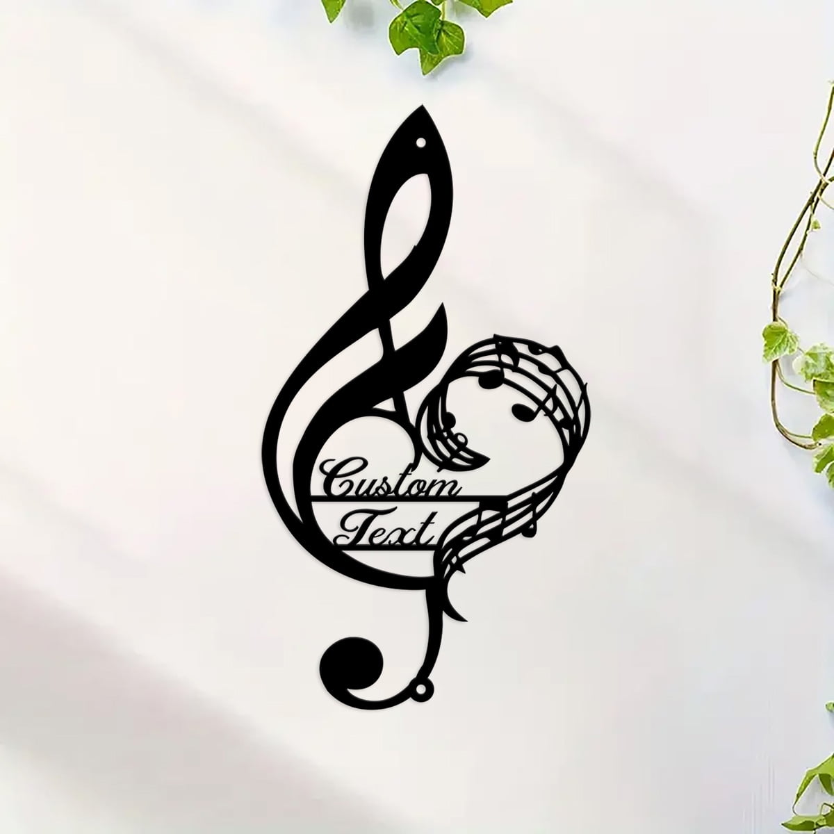 Custom Personalized Music Notes Metal Wall Art, Musician Name Sign ...