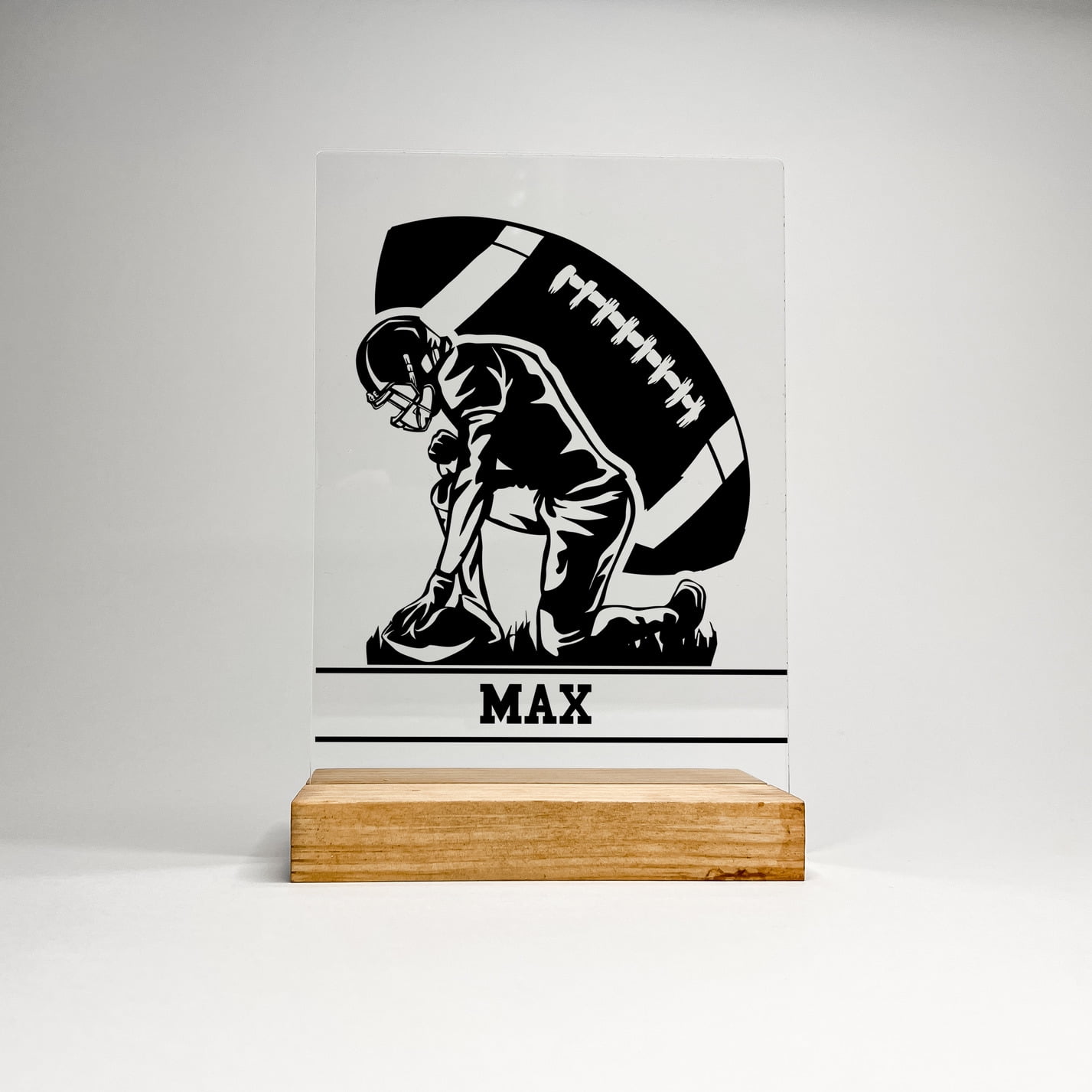 Custom Personalized Name Engraved Table Desk Frame Boys School Team ...