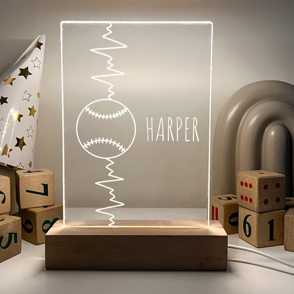 Custom Personalized Name LED Wood Stand Soft Night Light Up Table Lamp ...
