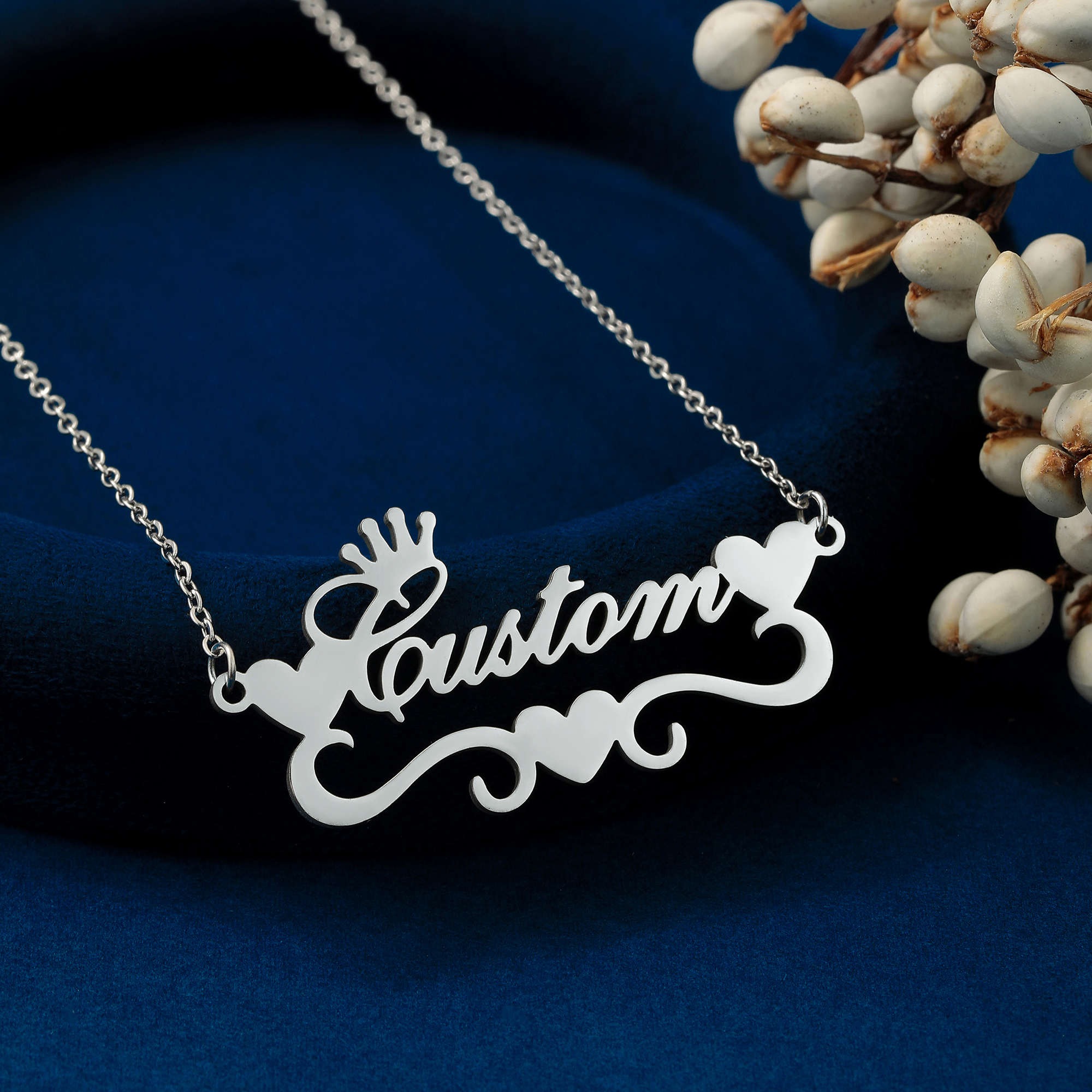 Custom Personalized Name Necklace Heart Letters Chain Pendant for Women ...