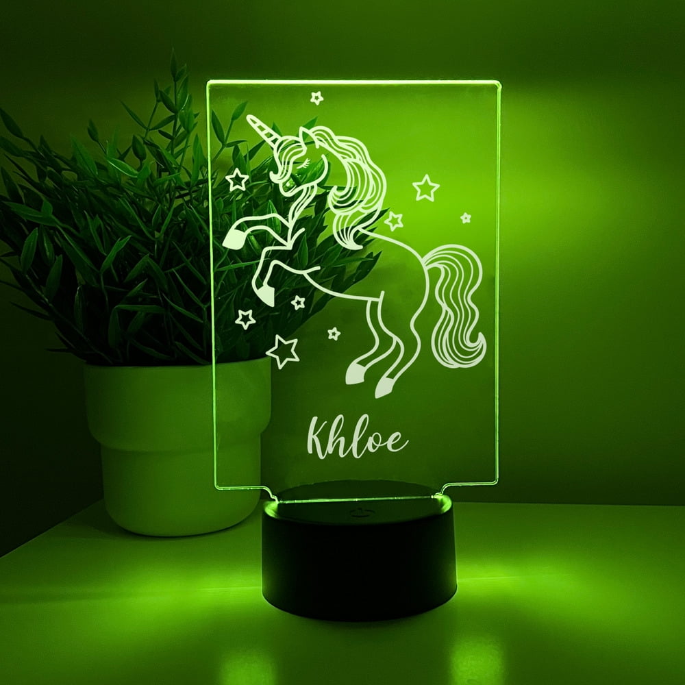 Custom Personalized Night Light Up Table Lamp LED Stand Girls Princess ...