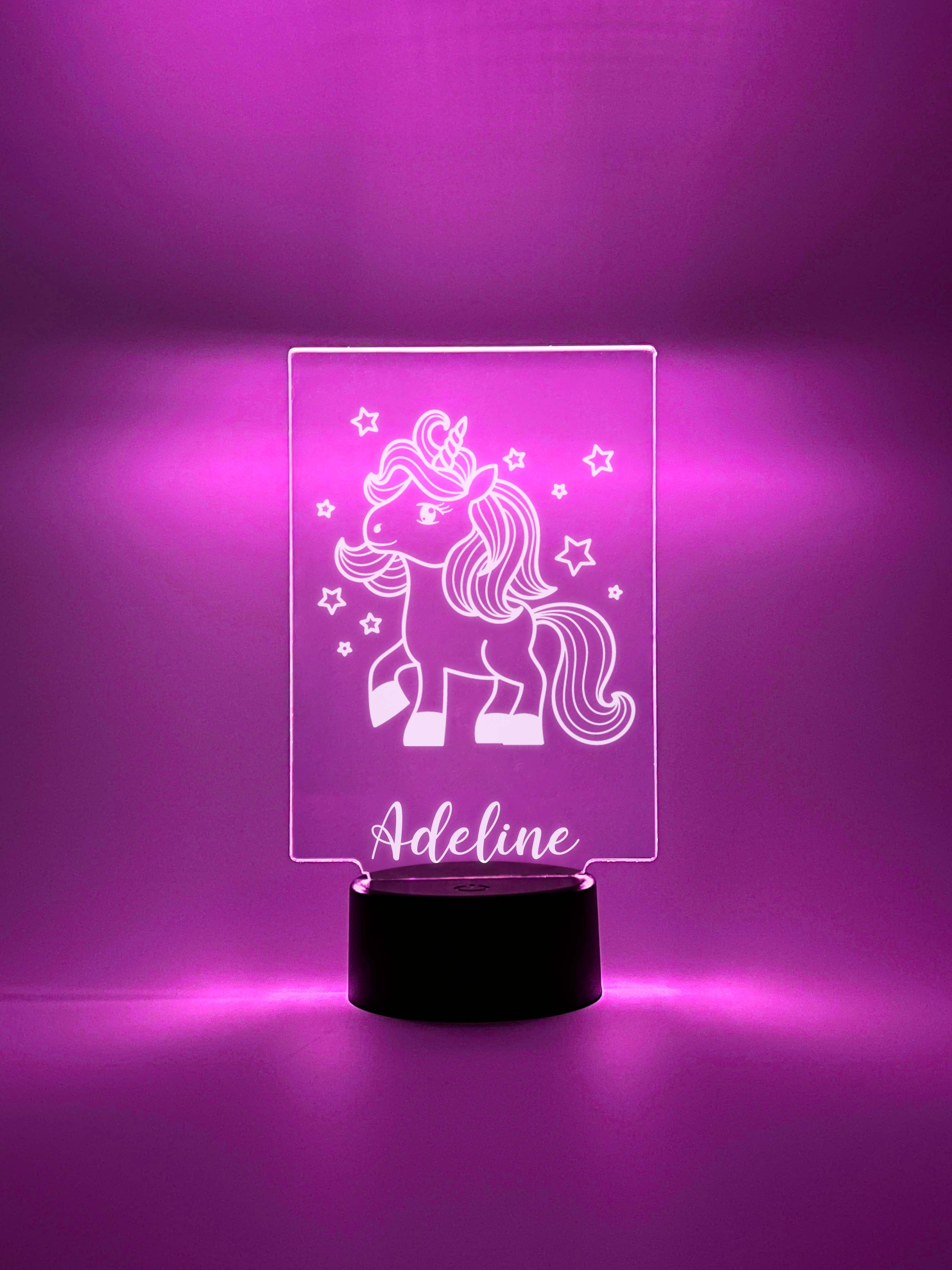 Custom Personalized Night Light Up Table Lamp LED Stand Girls Princess ...