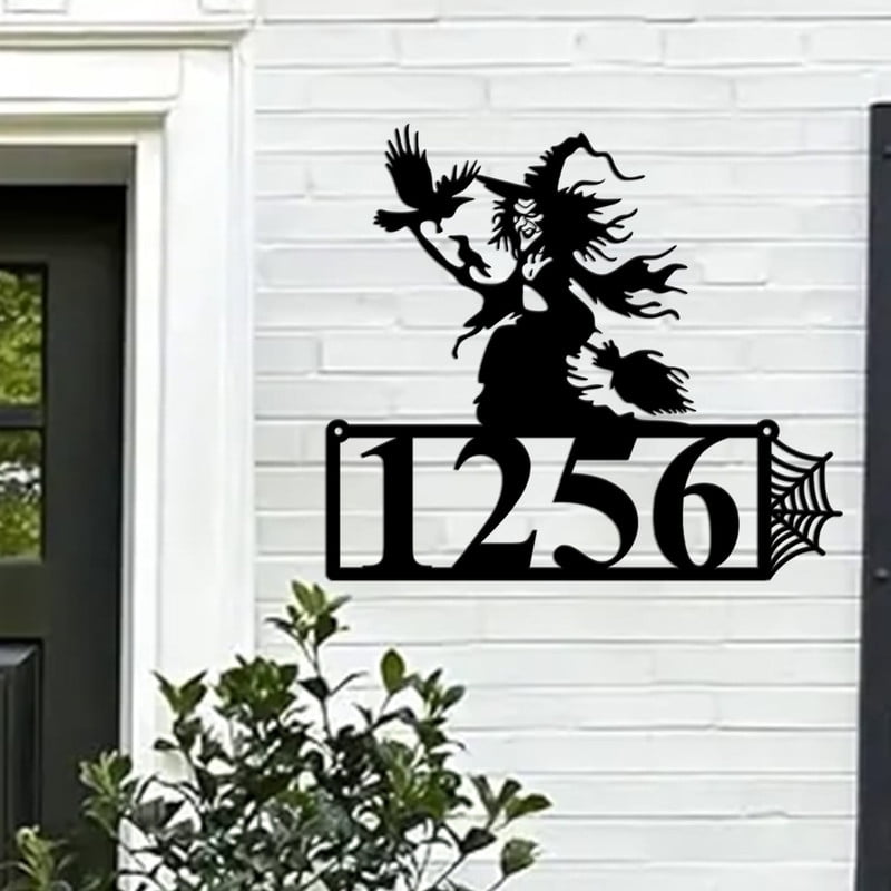 Custom Personalized Number Witches Magic Sign Halloween Decor Metal ...