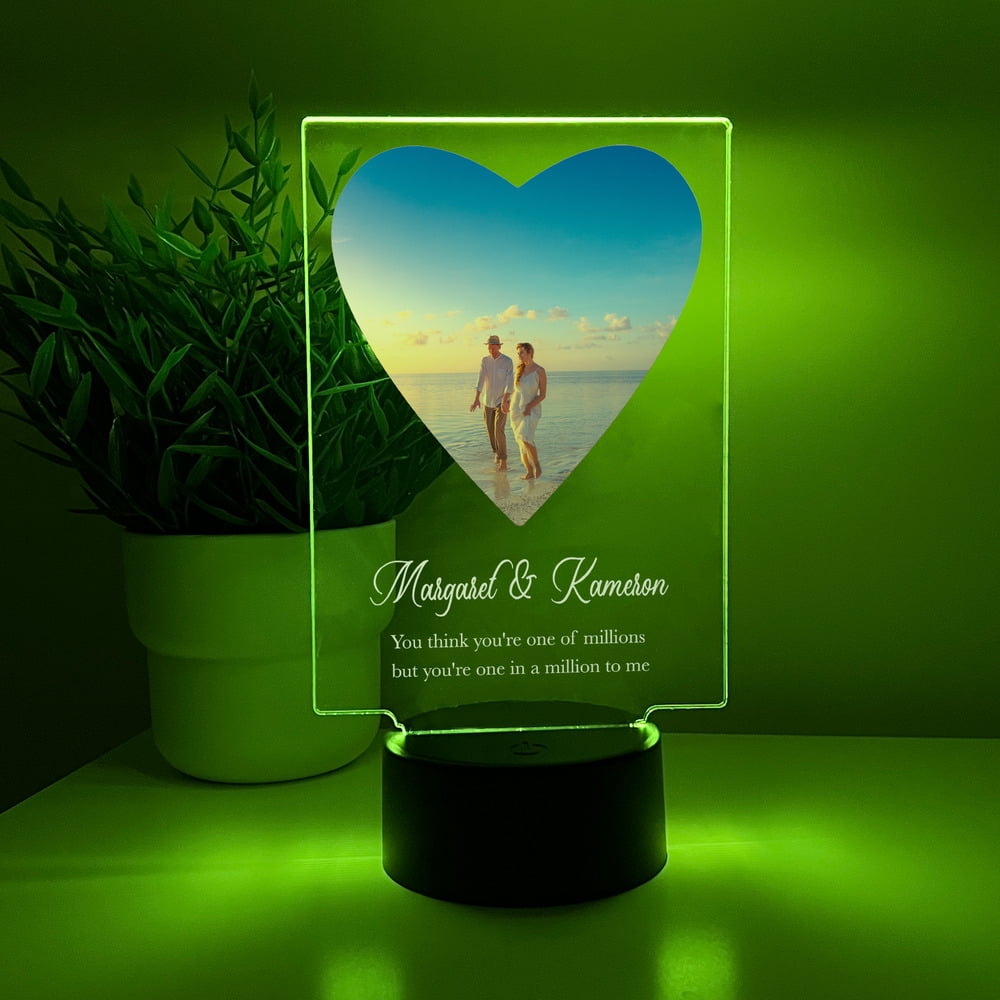 Custom Personalized Photo Picture LED 16 Colors Light Up Lamp Stand ...