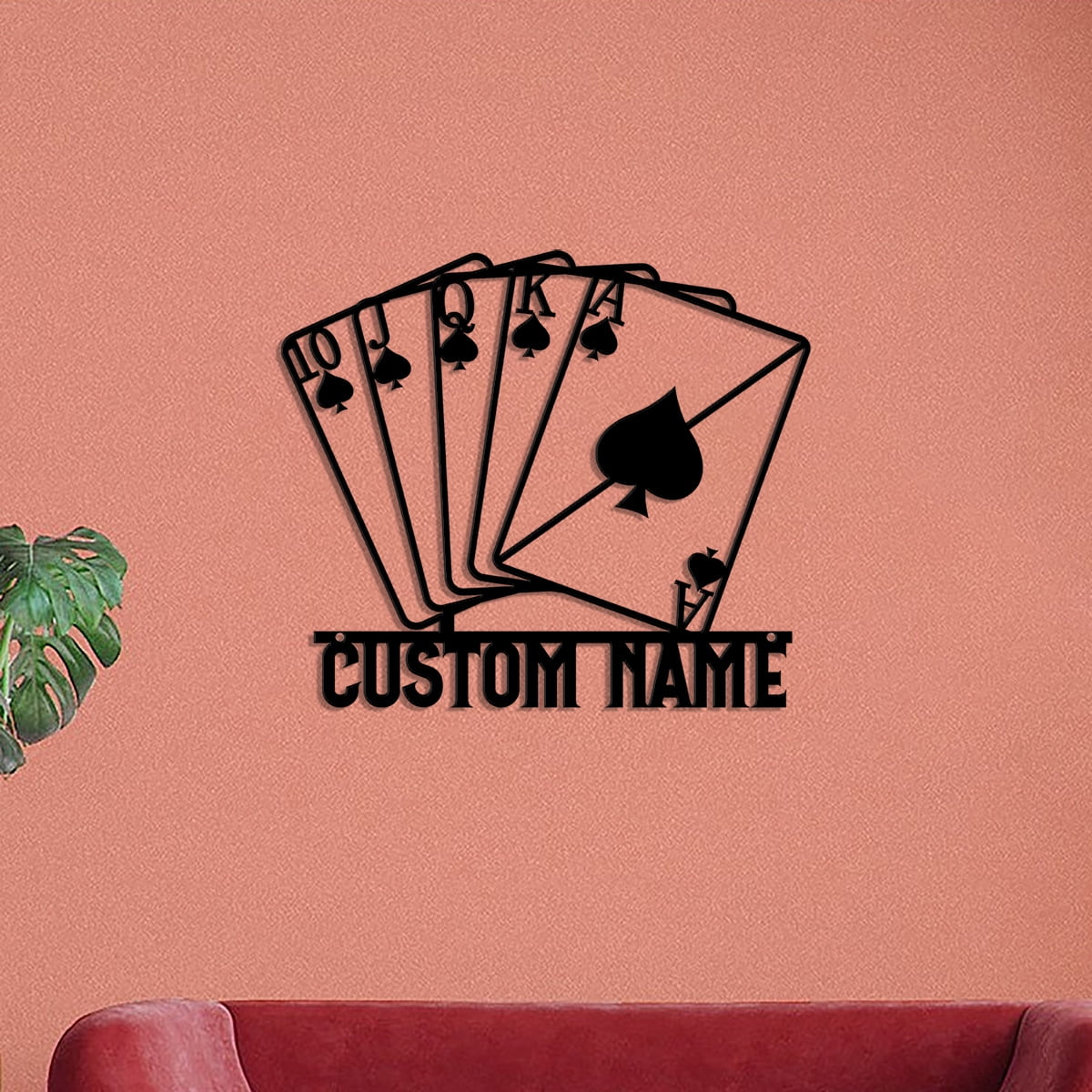 Custom Personalized Playing Card Metal Wall Art Poker Wall Art, Gift ...