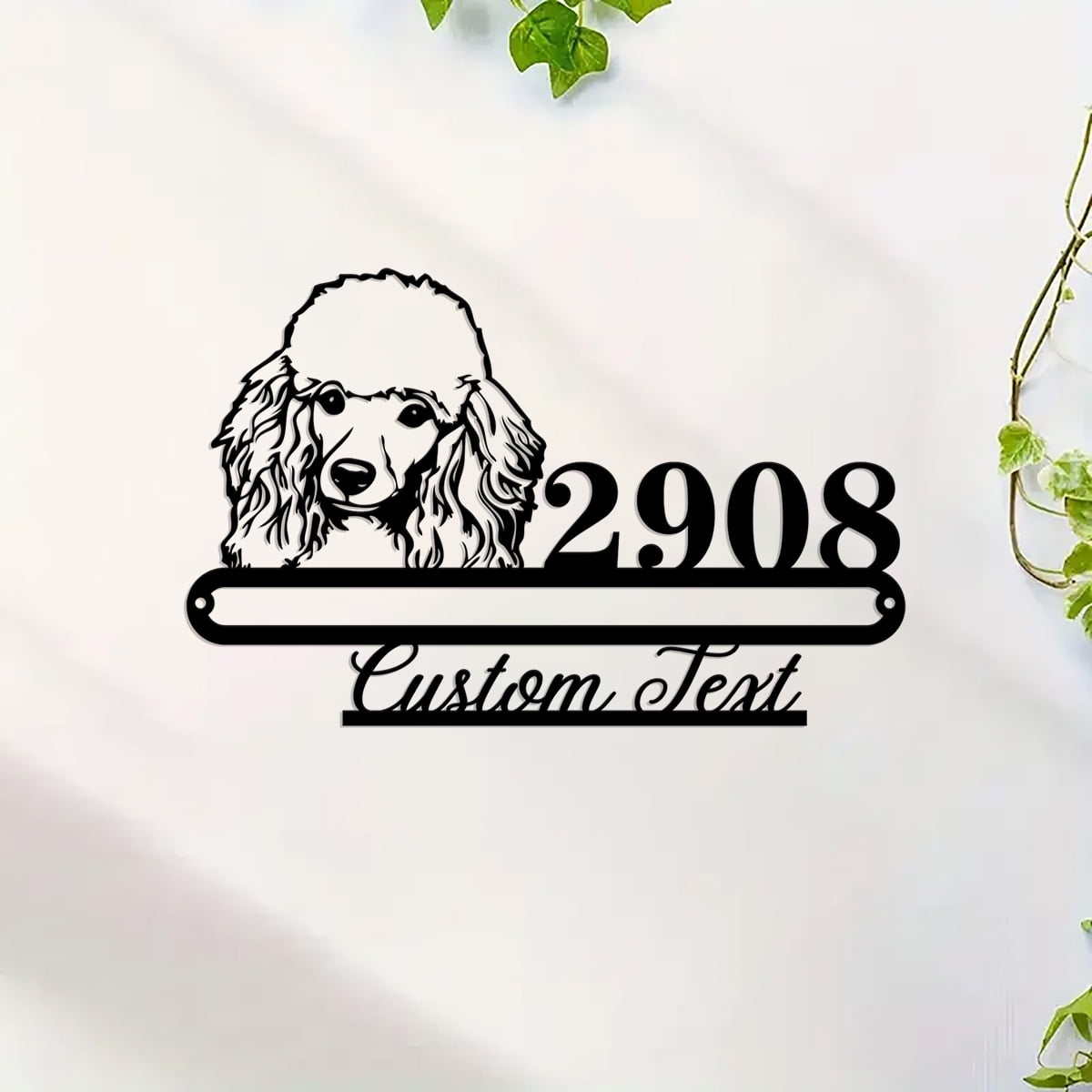 Custom Personalized Poodle House Number, Poodle Dog Home Number Metal ...