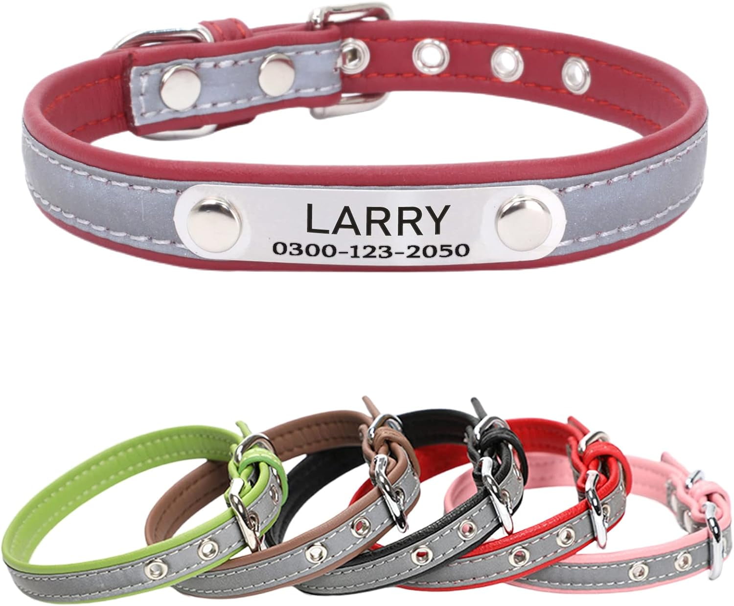 Custom Personalized Reflective Cat Dog Collar With Name Plate Engraved ...
