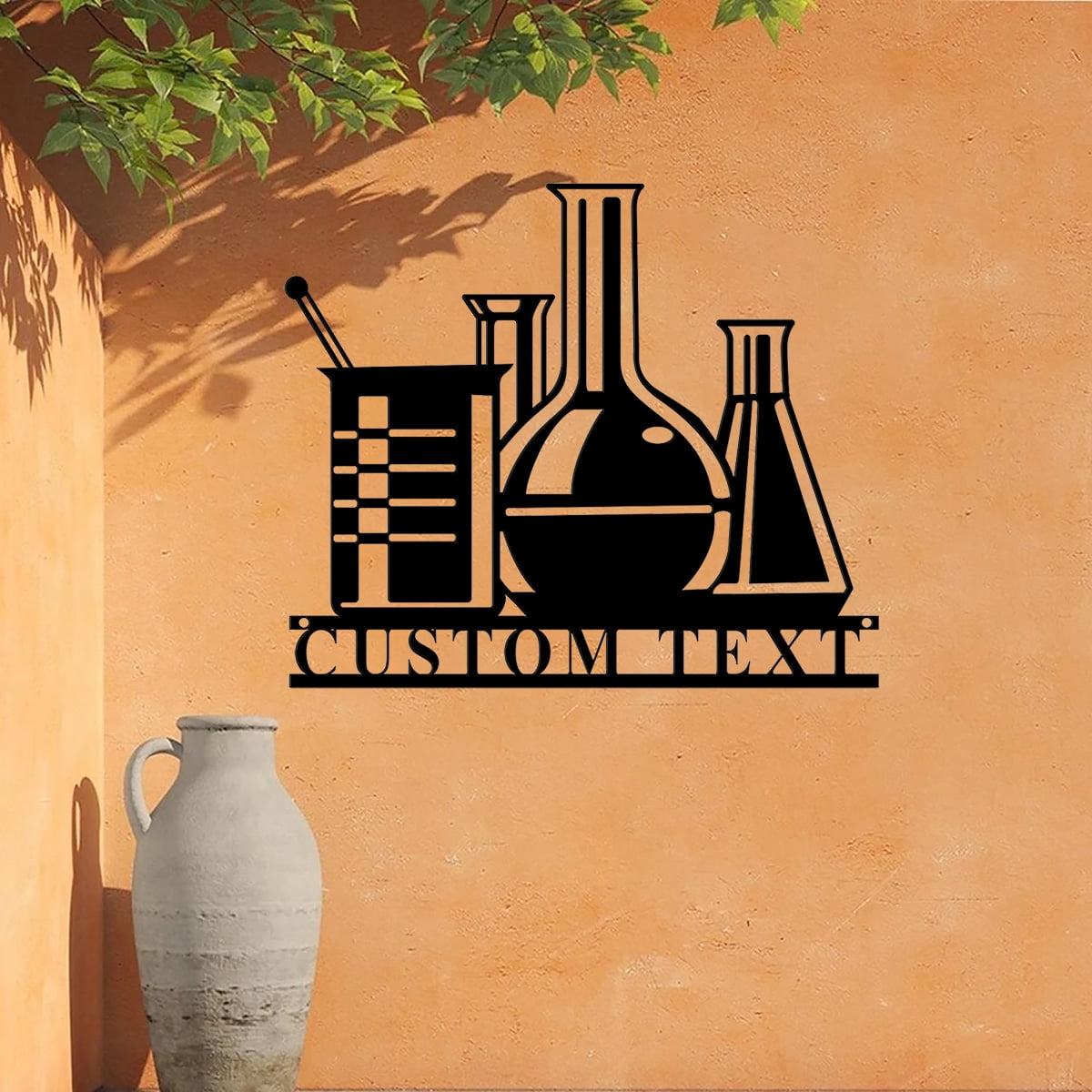 Custom Personalized Science Beaker Metal Wall Art, Custom Science ...