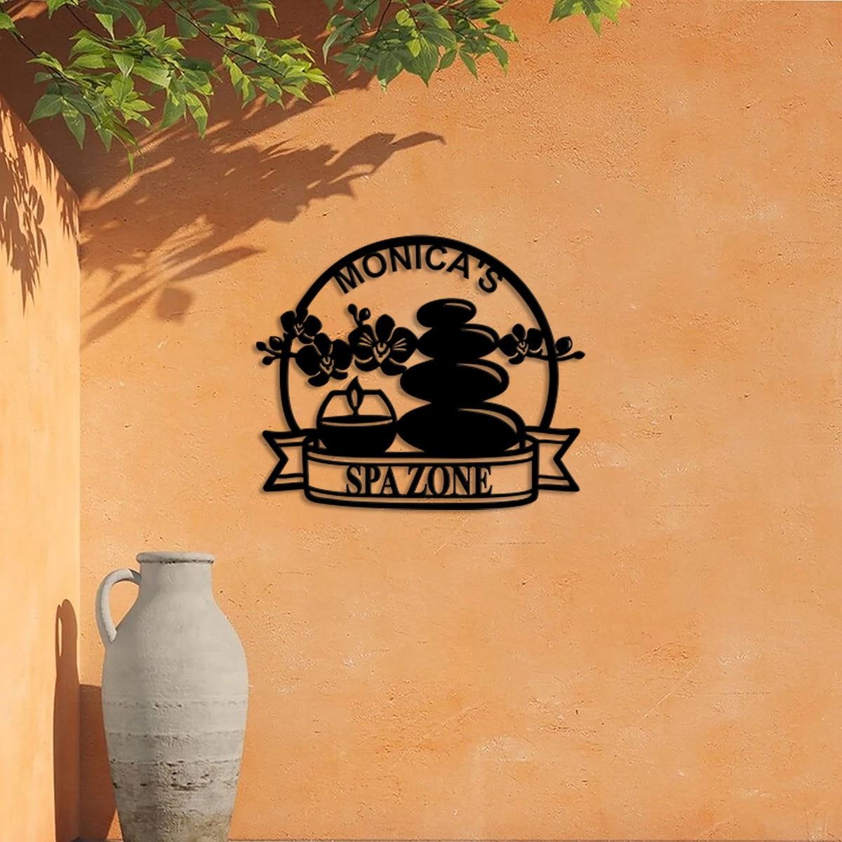 Custom Personalized Spa Zone Name Sign Custom Name Metal Wall Art ...
