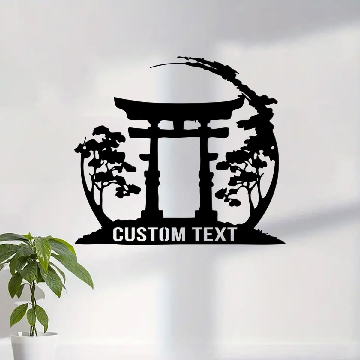 Custom Personalized Torii Gate Metal Wall Sign, Shrine Metal Wall ...