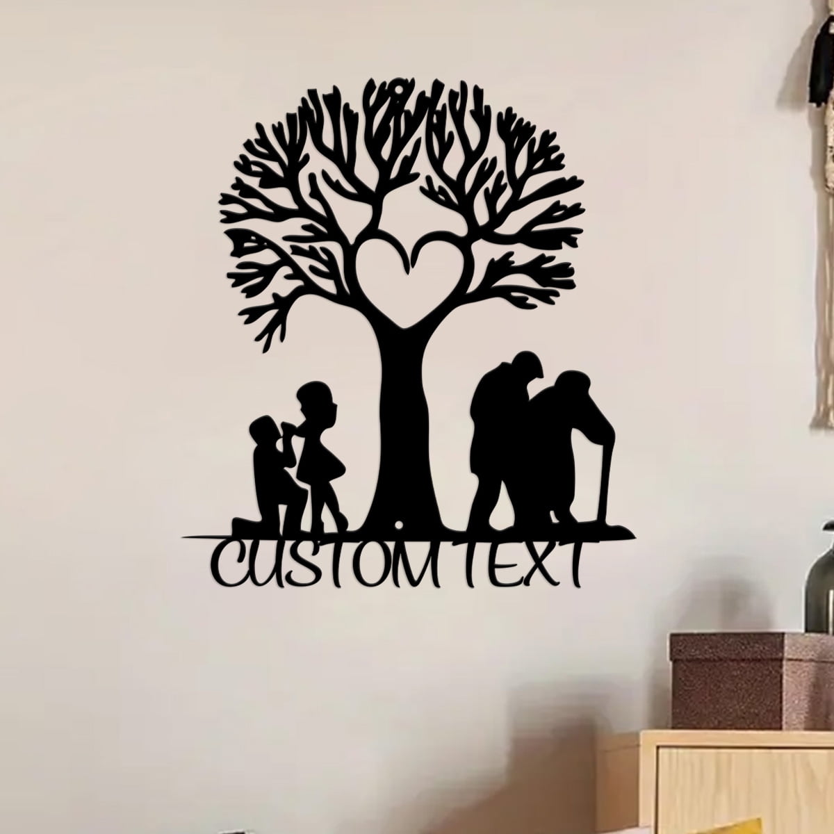 Custom Personalized Unique Tree Heart & Names Metal Wall Decor, Tree Of ...