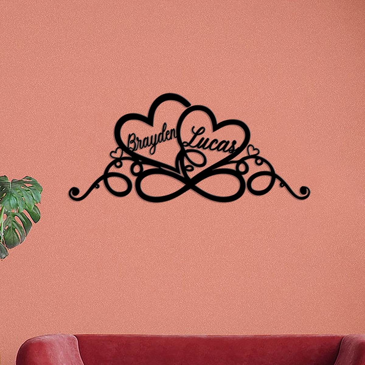 Custom Personalized Wedding Gift for Couple, Metal Heart Sign with Name ...