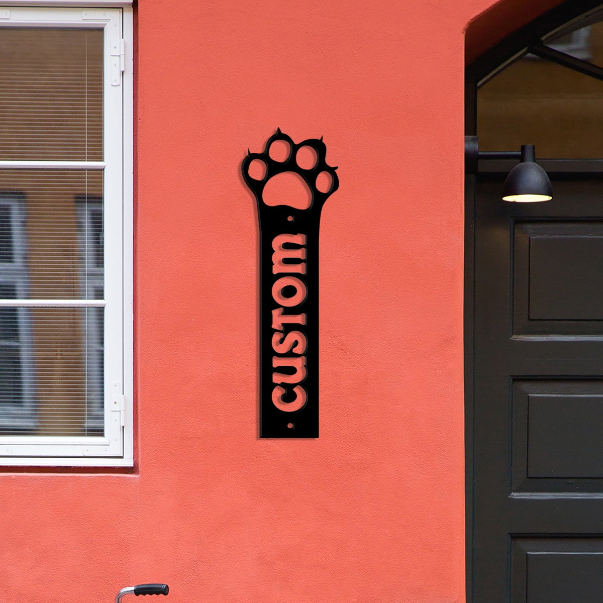 Custom Pet Paw Address Metal Sign, Vertical House Number Sign, Street ...