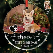 My first Christmas puppy photo glass ornament 2025 | personalized dog ...