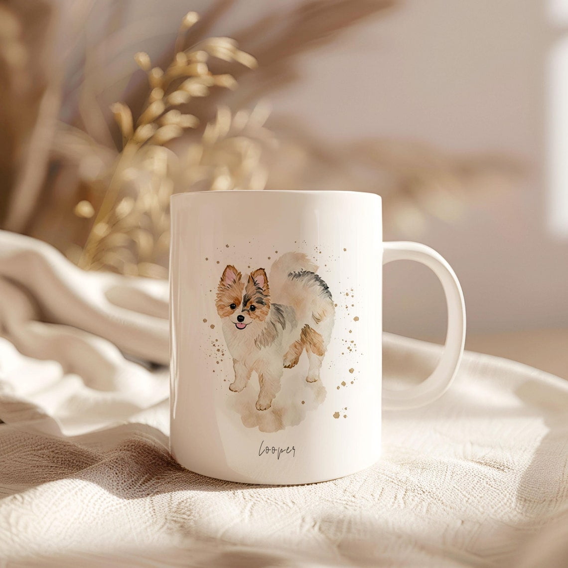 Custom Pet Portrait Coffee Mug, Personalized Dog Art Mug, Gift for Dog ...