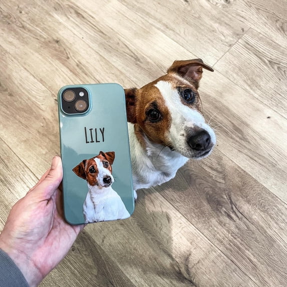 Custom Pet Portrait Phone Case: Personalized Dog or Cat Photo Memorial ...