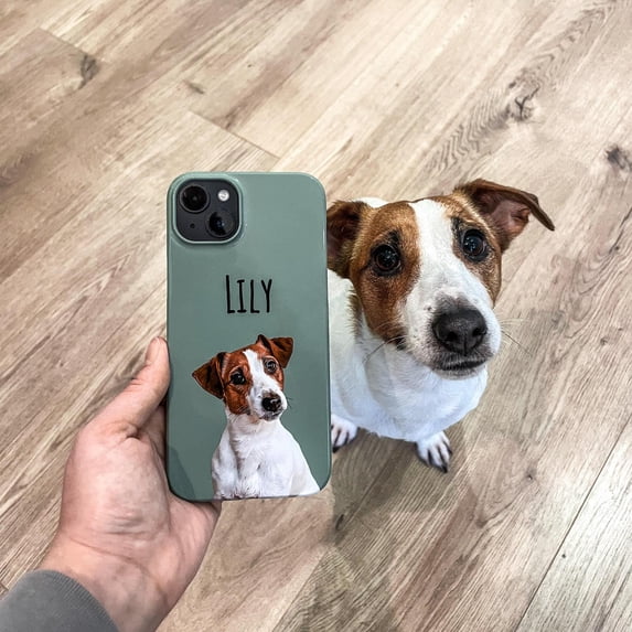 Custom Pet Portrait Phone Case: Personalized Dog or Cat Photo Memorial ...